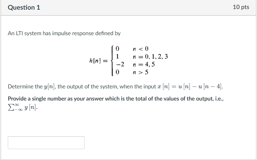 Solved An LTI system has impulse response defined by | Chegg.com