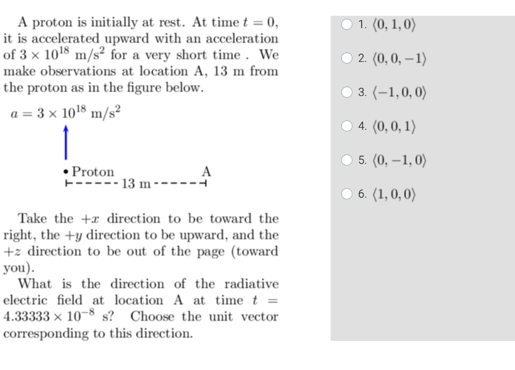 Solved A proton is initially at rest. At time t=0, 1. | Chegg.com