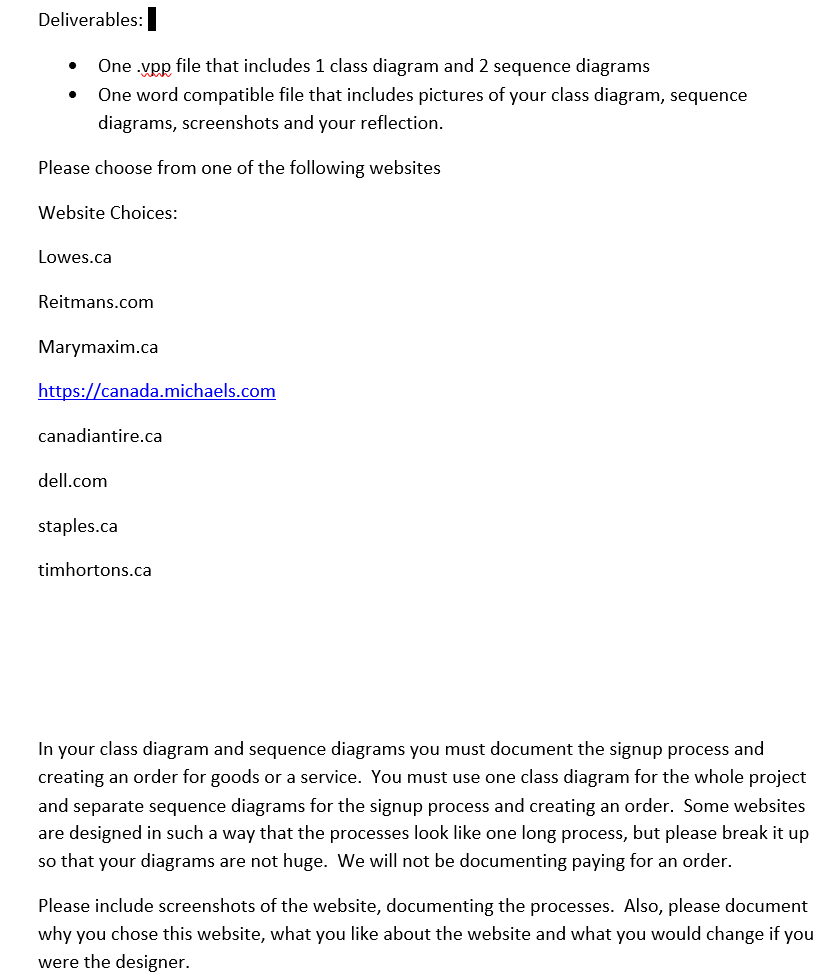 Solved Deliverables: • One.vpp file that includes 1 class | Chegg.com