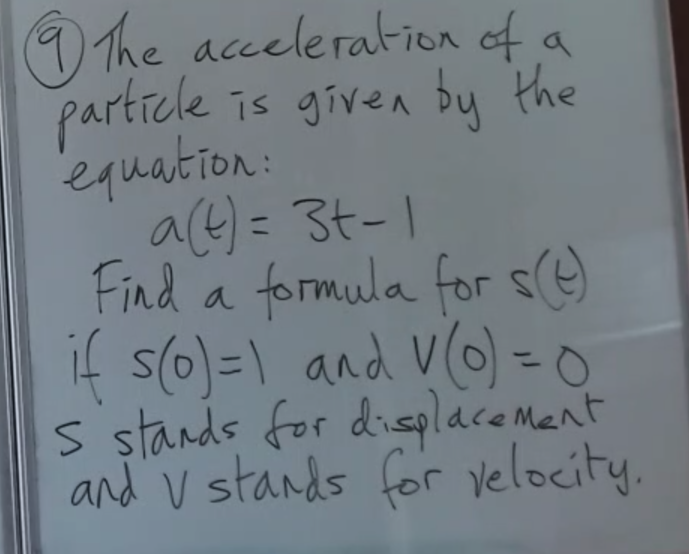 Solved (9) The acceleration of a particle is given by the | Chegg.com