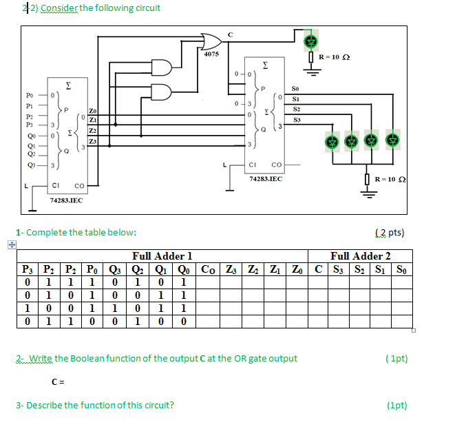 Solved 2) Consider the following circuit 4075 R-102 Σ Σ 0 PO | Chegg.com