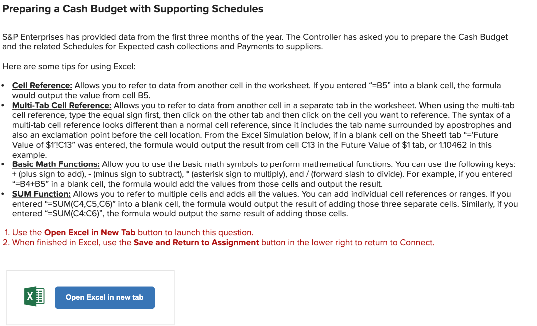 Solved Preparing a Cash Budget with Supporting Schedules | Chegg.com