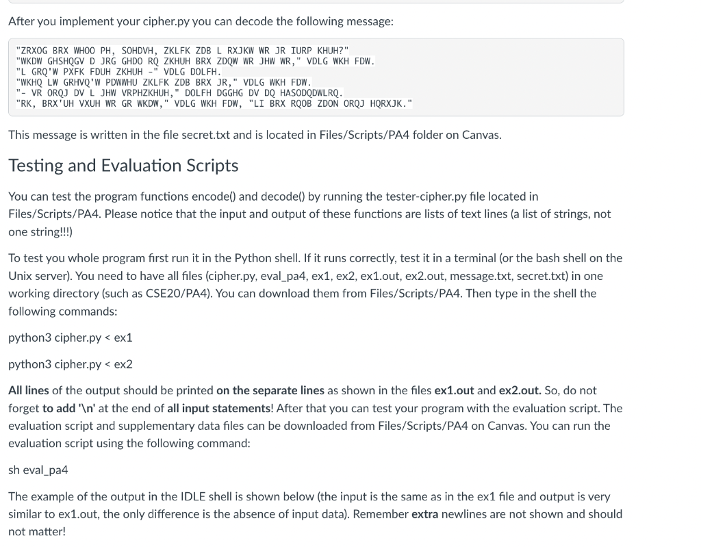Solved Caesar Cipher Objective: practicing with data | Chegg.com
