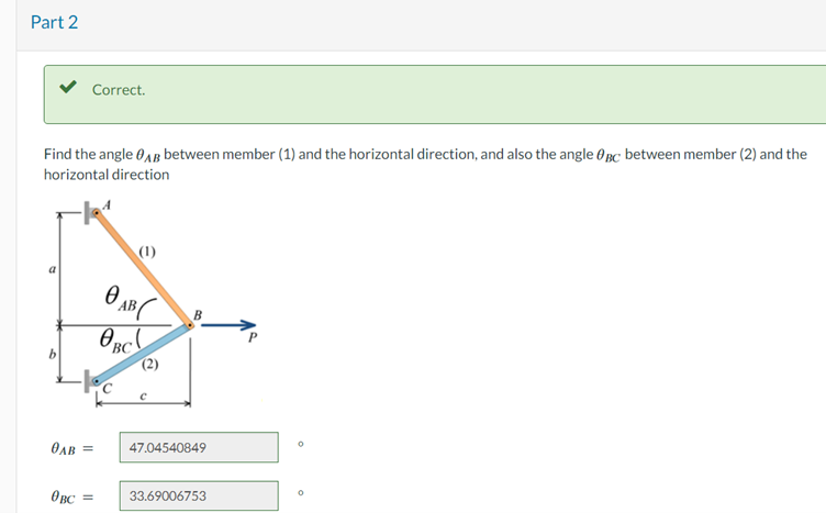 Solved A horizontal load P is applied to an assembly | Chegg.com