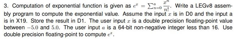 Solved 3. Computation of exponential function is given as | Chegg.com