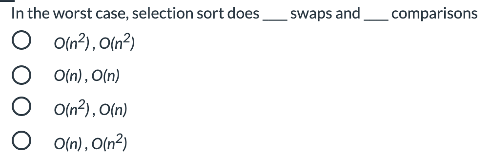 Solved What does stable mean in a sorting algorithm? O It | Chegg.com