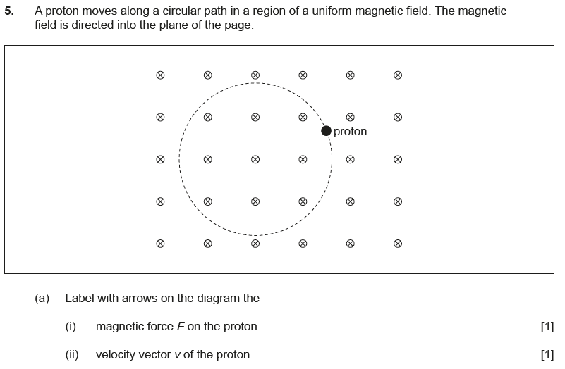 Solved 5. A proton moves along a circular path in a region | Chegg.com