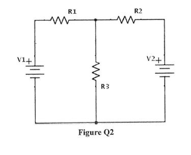 Solved R1 R2 w V1+ V2+ R3 Figure Q2 Q2 Refer to Figure Q2. | Chegg.com