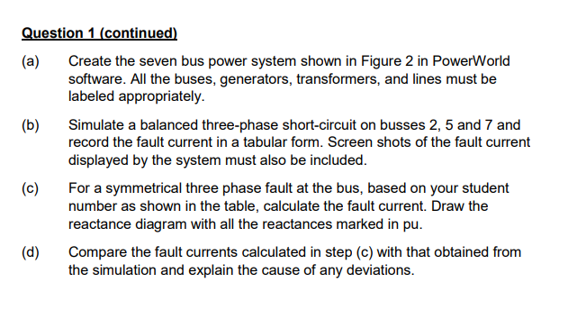 Solved Figure 1 shows the circuit of a seven bus power | Chegg.com