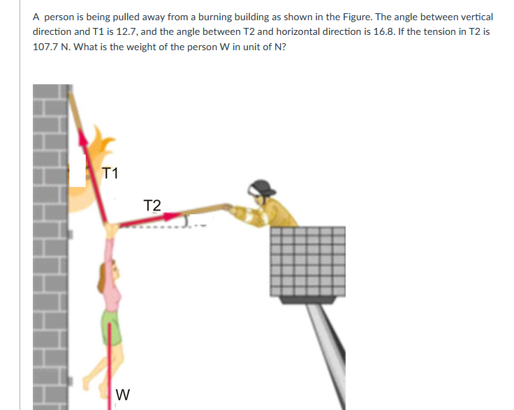 Solved A person is being pulled away from a burning building | Chegg.com