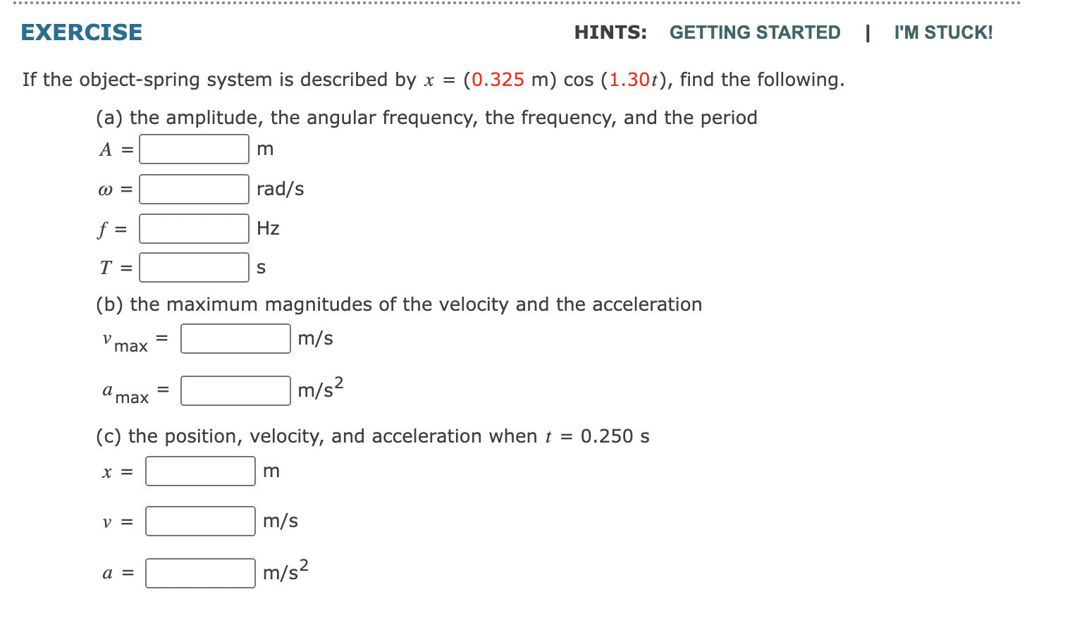 Solved EXERCISEIf the object-spring system is described by | Chegg.com