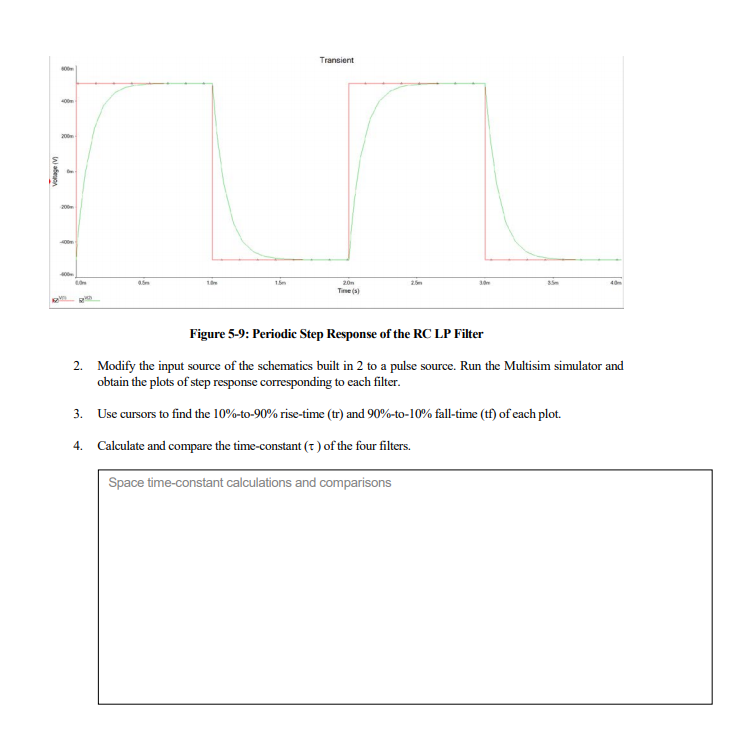 Solved 1. Use the Transient analysis available in Multisim | Chegg.com