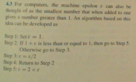 Solved 4.3 For computers, the machine epsilon E can also be | Chegg.com