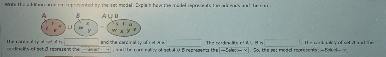 Solved Write the addition problem represented by the set | Chegg.com