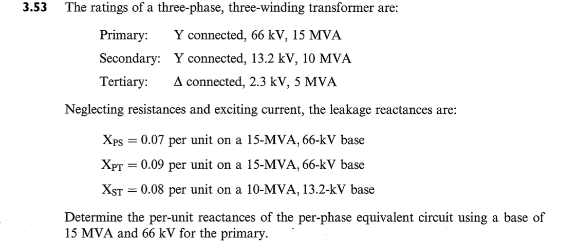Solved 53 The ratings of a three-phase, three-winding | Chegg.com