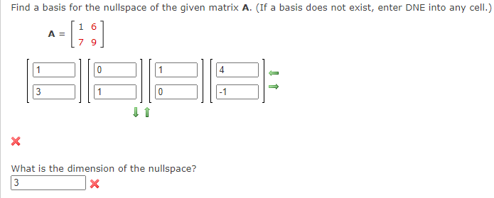 Solved Find a basis for the nullspace of the given matrix | Chegg.com