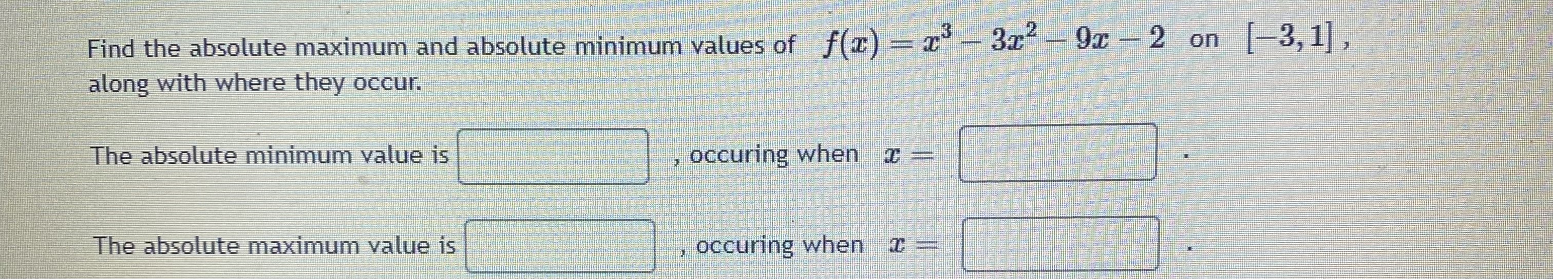 Solved Find the absolute maximum and absolute minimum values | Chegg.com