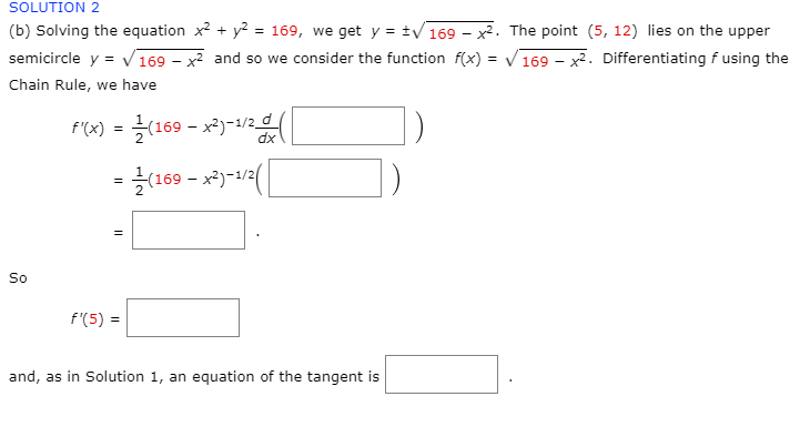 Solved SOLUTION 2 (b) Solving the equation x2 + y2-169, we | Chegg.com Solved SOLUTION 2 (b) Solving the equation x2 + y2-169, we | Chegg.com