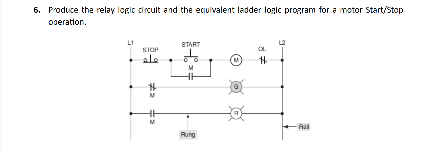 Solved Produce the relay logic circuit and the equivalent | Chegg.com