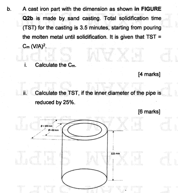 Solved b. A cast iron part with the dimension as shown in | Chegg.com