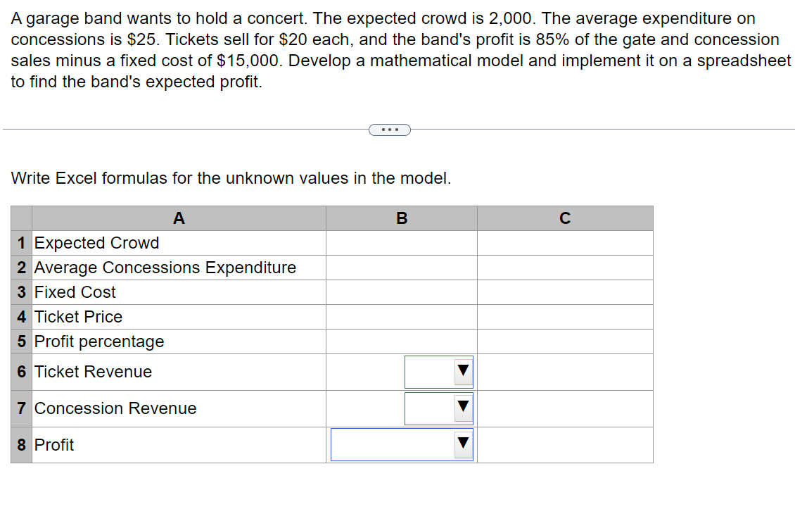 Solved A garage band wants to hold a concert. The expected | Chegg.com