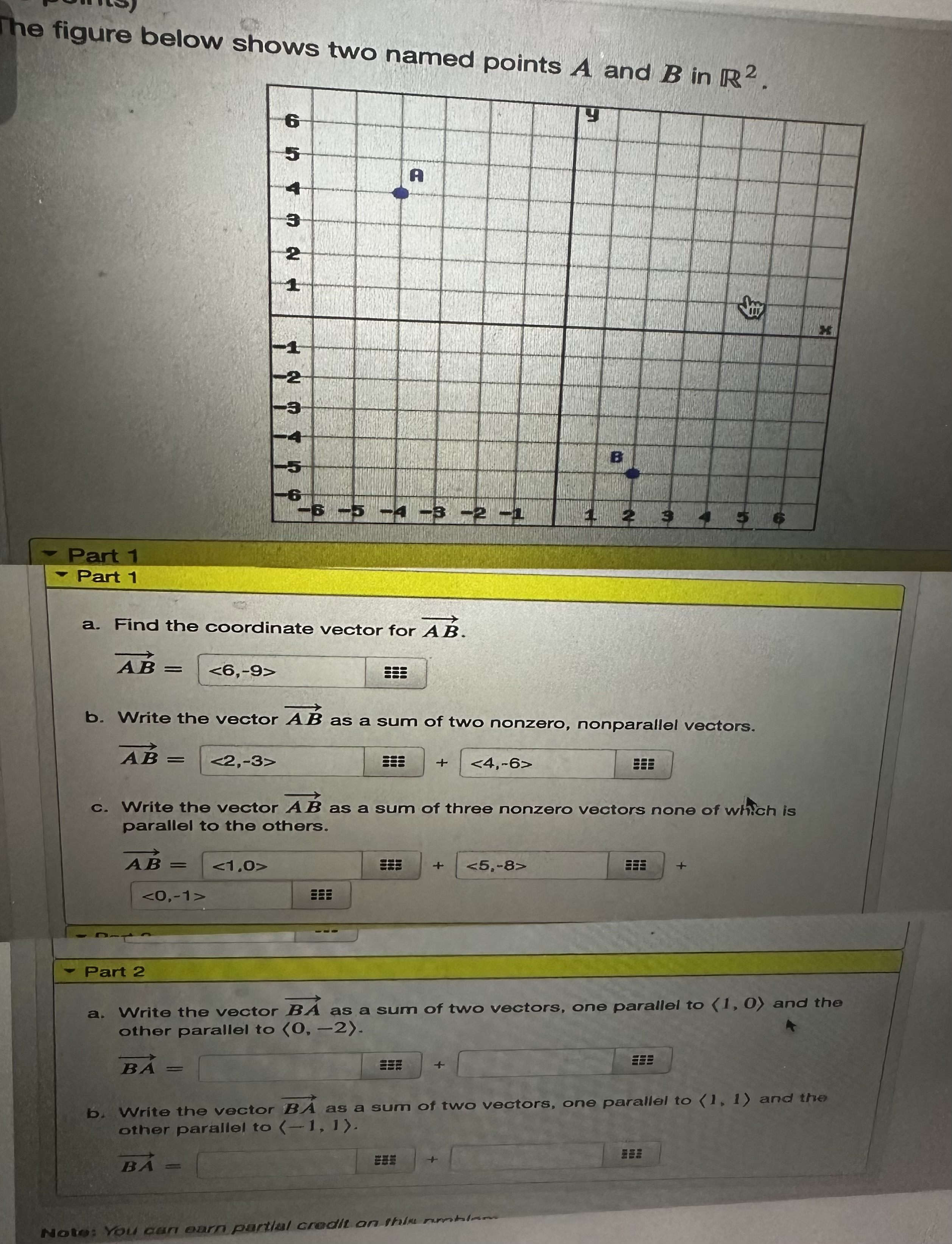 Solved please Help for part 2 ﻿only a. ﻿Write the vector | Chegg.com