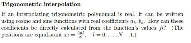 Solved Trigonometric Interpolation If An Interpolating