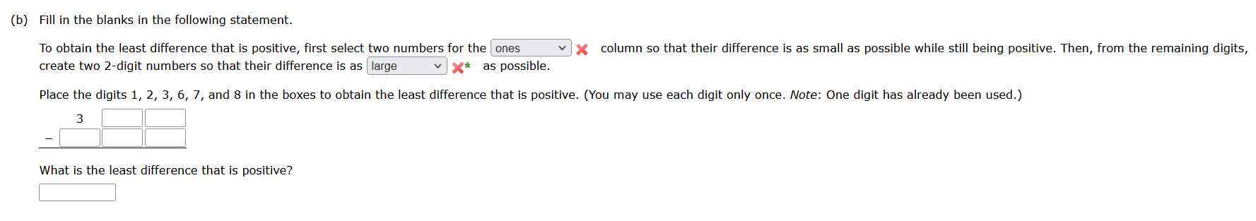Solved b) Fill in the blanks in the following statement. | Chegg.com