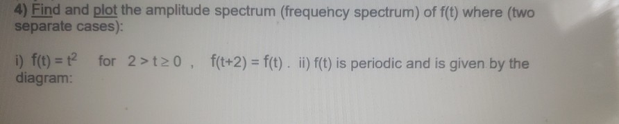 4) Find and plot the amplitude spectrum (frequency | Chegg.com