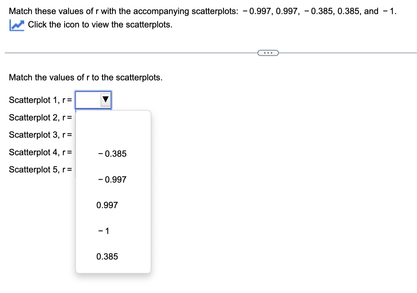Solved Match these values of r with the accompanying | Chegg.com