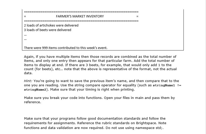 Solved PROGRAM SPECIFICATION For the assignment, we will | Chegg.com