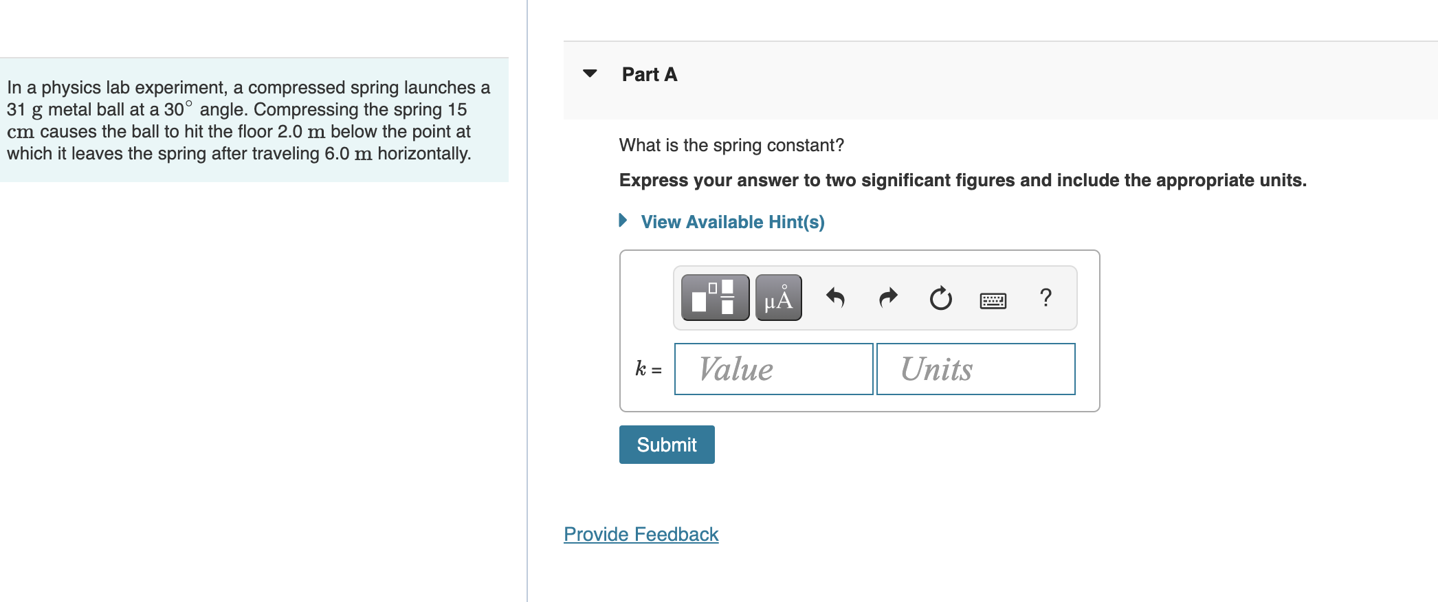 Solved In a physics lab experiment, a compressed spring | Chegg.com