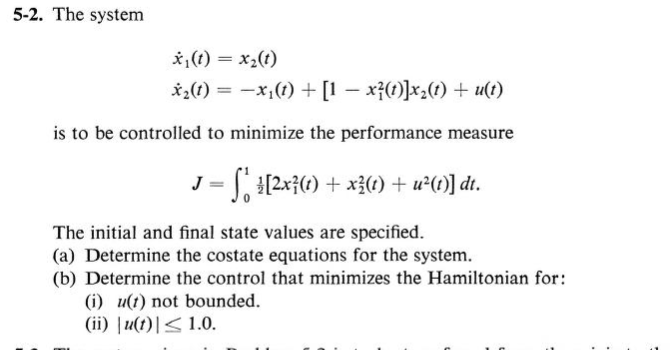 Solved This problem 5-2 from book (Optimal Control Theory: | Chegg.com