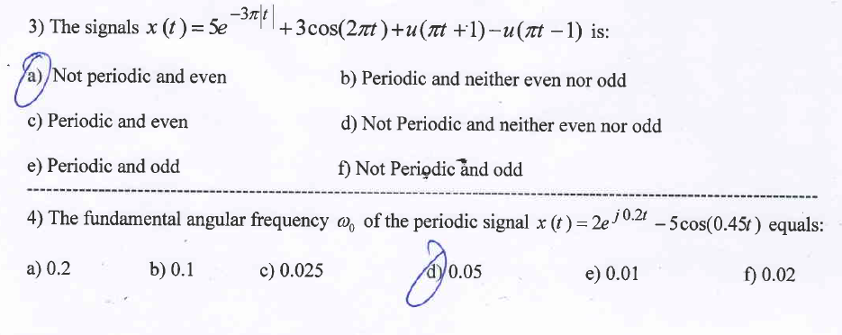 Solved 1) Consider the two signals x (t) and y (t) shown in | Chegg.com