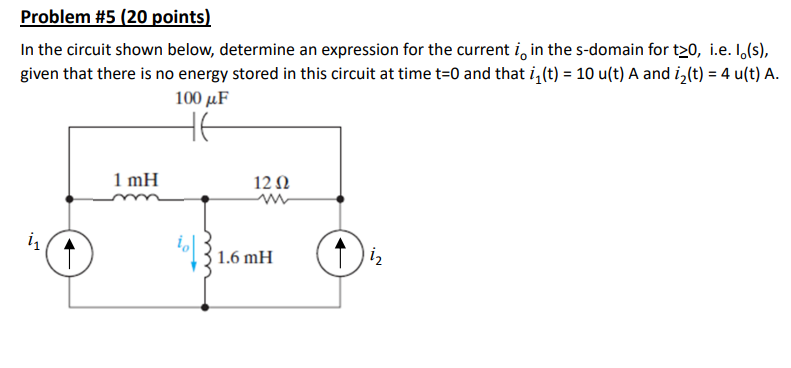 Solved Problem #5 (20 ﻿points)In the circuit shown below, | Chegg.com