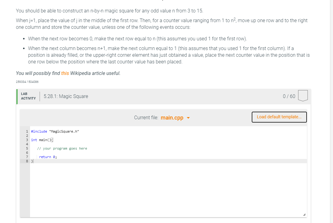 Solved CONCEPT: VECTORS A magic square is an n-by-n vector | Chegg.com