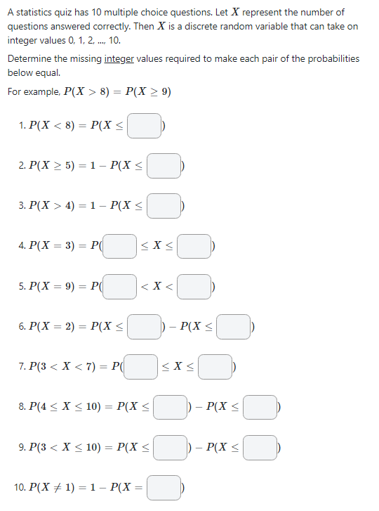 Solved A statistics quiz has 10 multiple choice questions. | Chegg.com