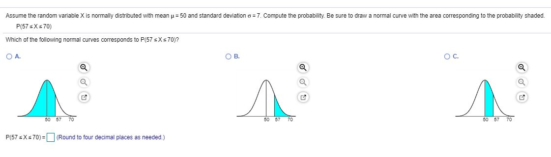 Solved = 50 and standard deviation o = 7. Compute the | Chegg.com