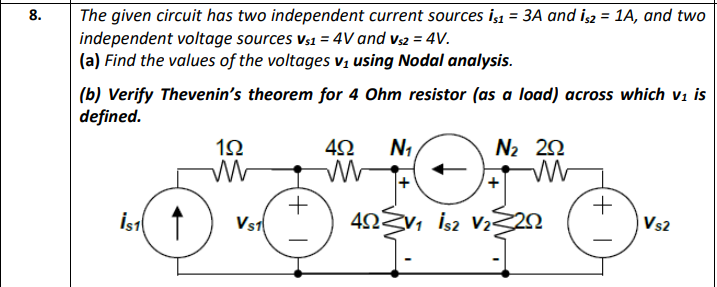 Solved The given circuit has two independent current sources | Chegg.com