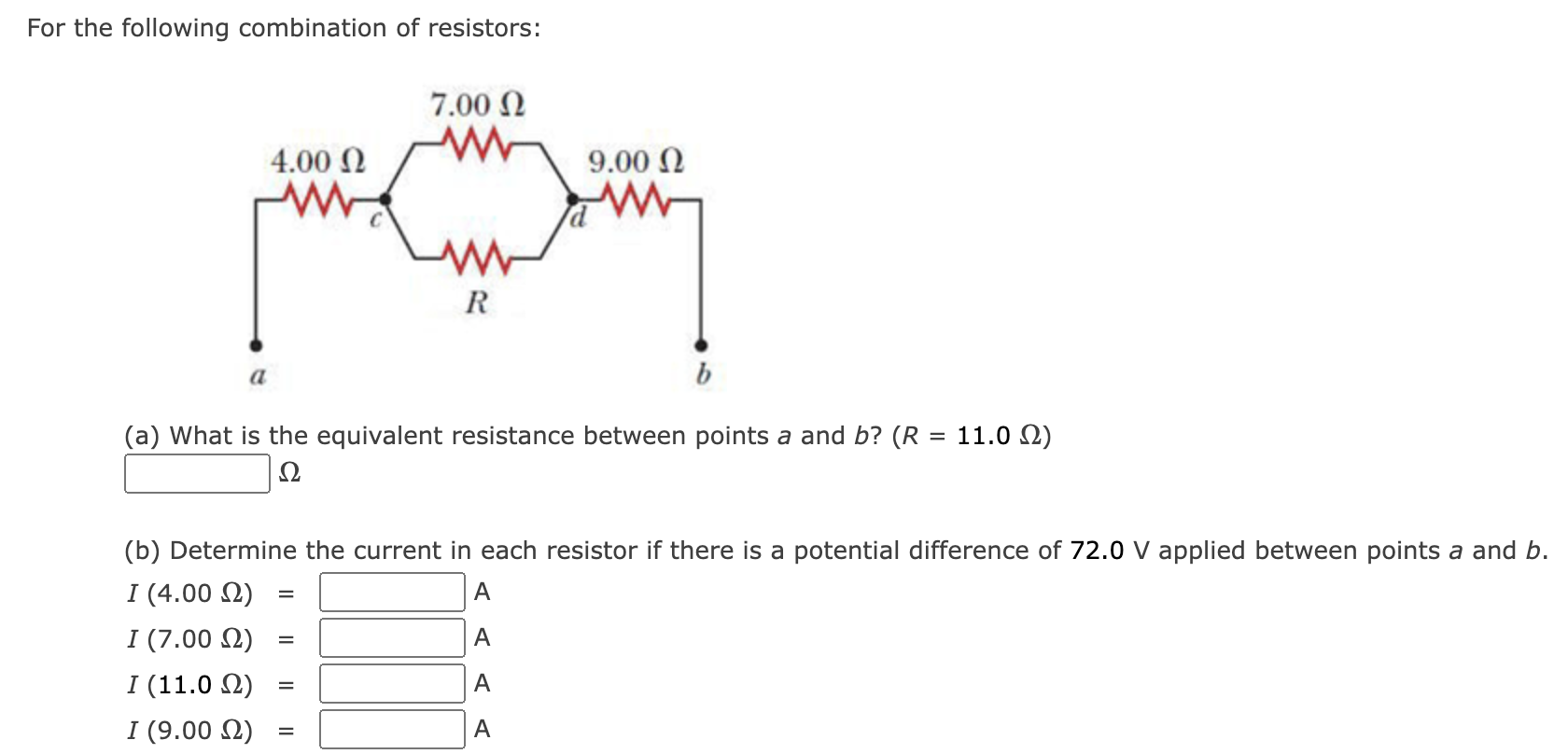 Solved For the following combination of resistors: (a) What | Chegg.com