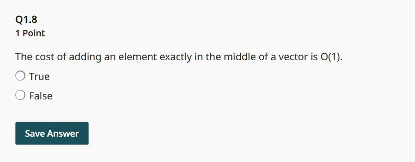 Solved Q1.6 1 Point It is much more expensive to insert an | Chegg.com