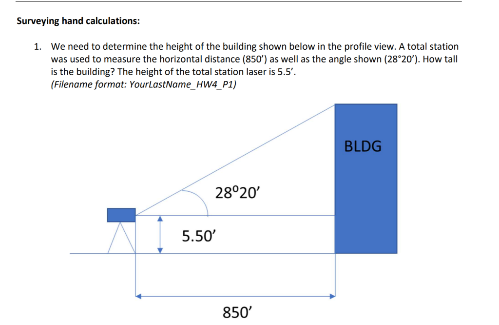 Solved Surveying hand calculations: 1. We need to determine | Chegg.com