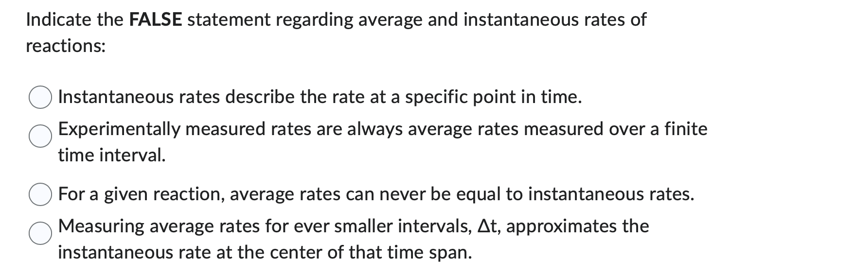 Solved Indicate the FALSE statement regarding average and | Chegg.com