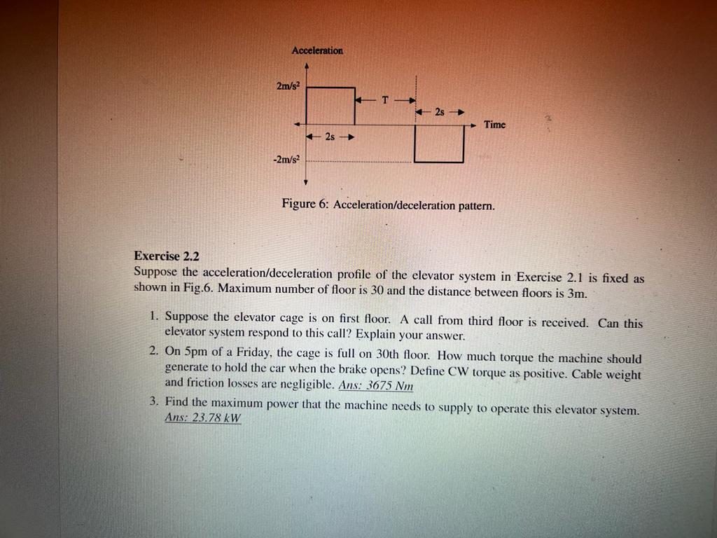 Solved Figure 6: Acceleration/deceleration pattern. Exercise | Chegg.com