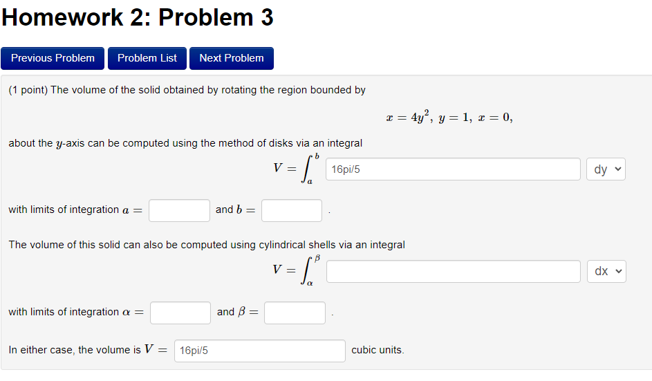 Solved Homework 2: Problem 3 Previous Problem Problem List | Chegg.com