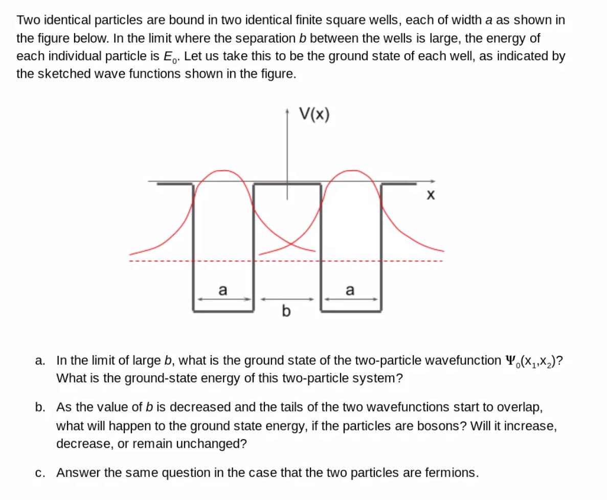 Solved Two identical particles are bound in two identical | Chegg.com