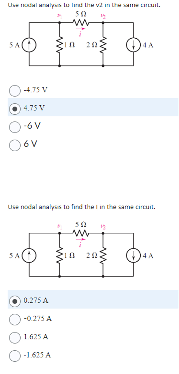 Solved Use nodal analysis to find the v2 ﻿in the same | Chegg.com