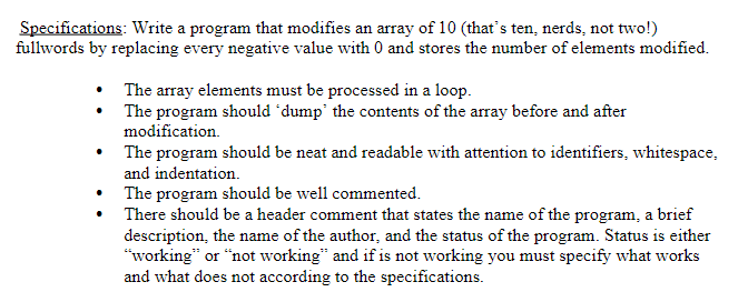 Solved Specifications Write A Program That Modifies An 