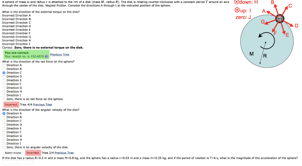 Solved A sphere of mass m and radius r is attached to the | Chegg.com