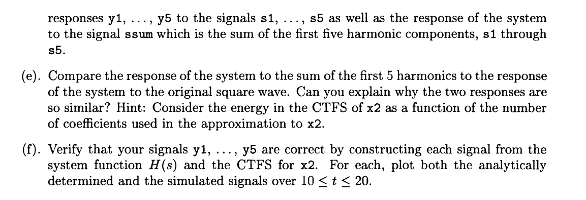 Solved Using Matlab Signals And Systems Textbook Computer 8920